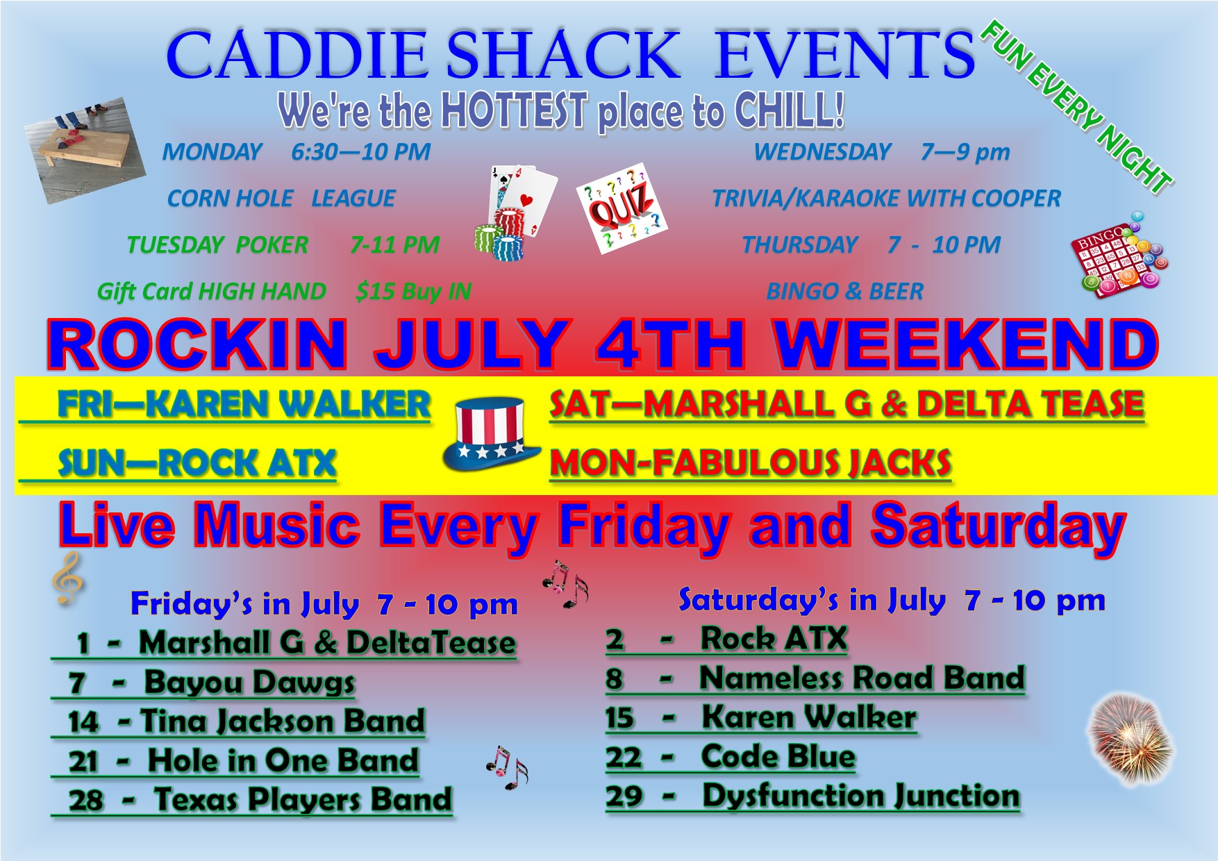 Caddie Shack Sports Bar & Our Food Truck Rotation Schedule - Point ...