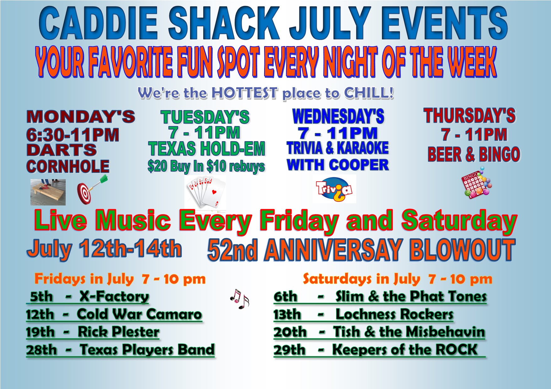 Caddie Shack Sports Bar & Our Food Truck Rotation Schedule - Point ...